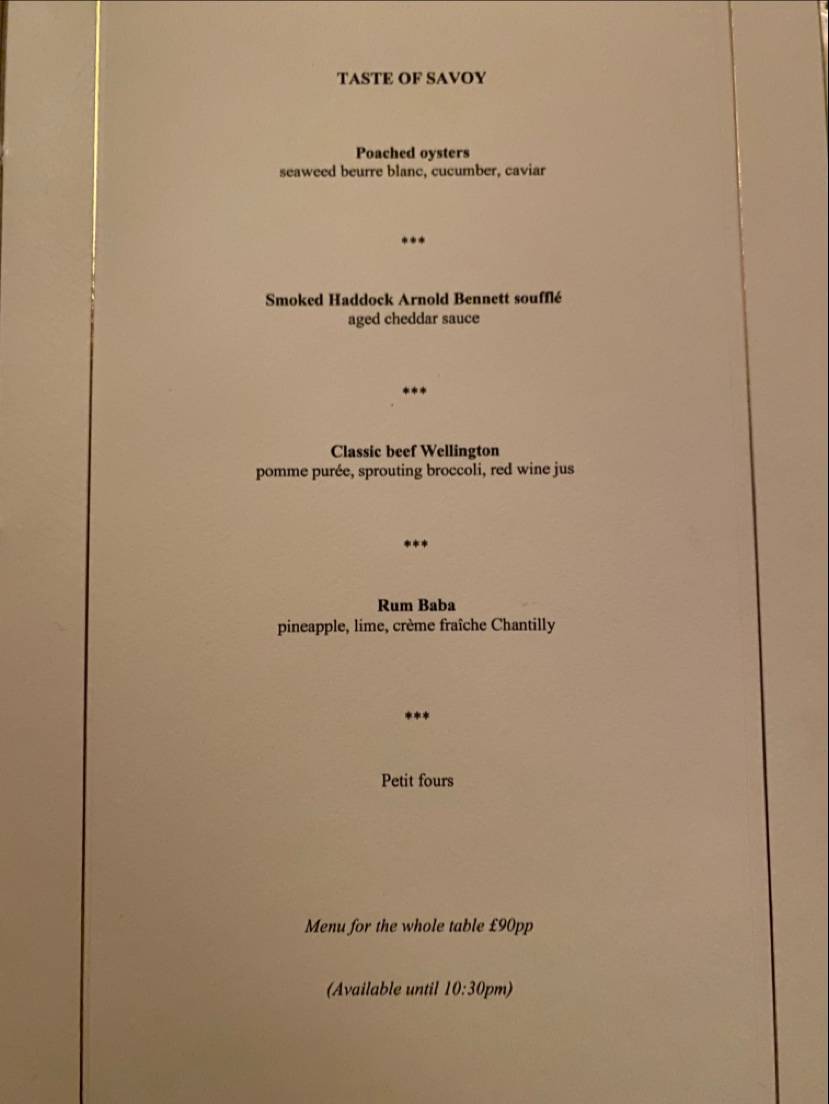 Savoy Grill 100 Strand