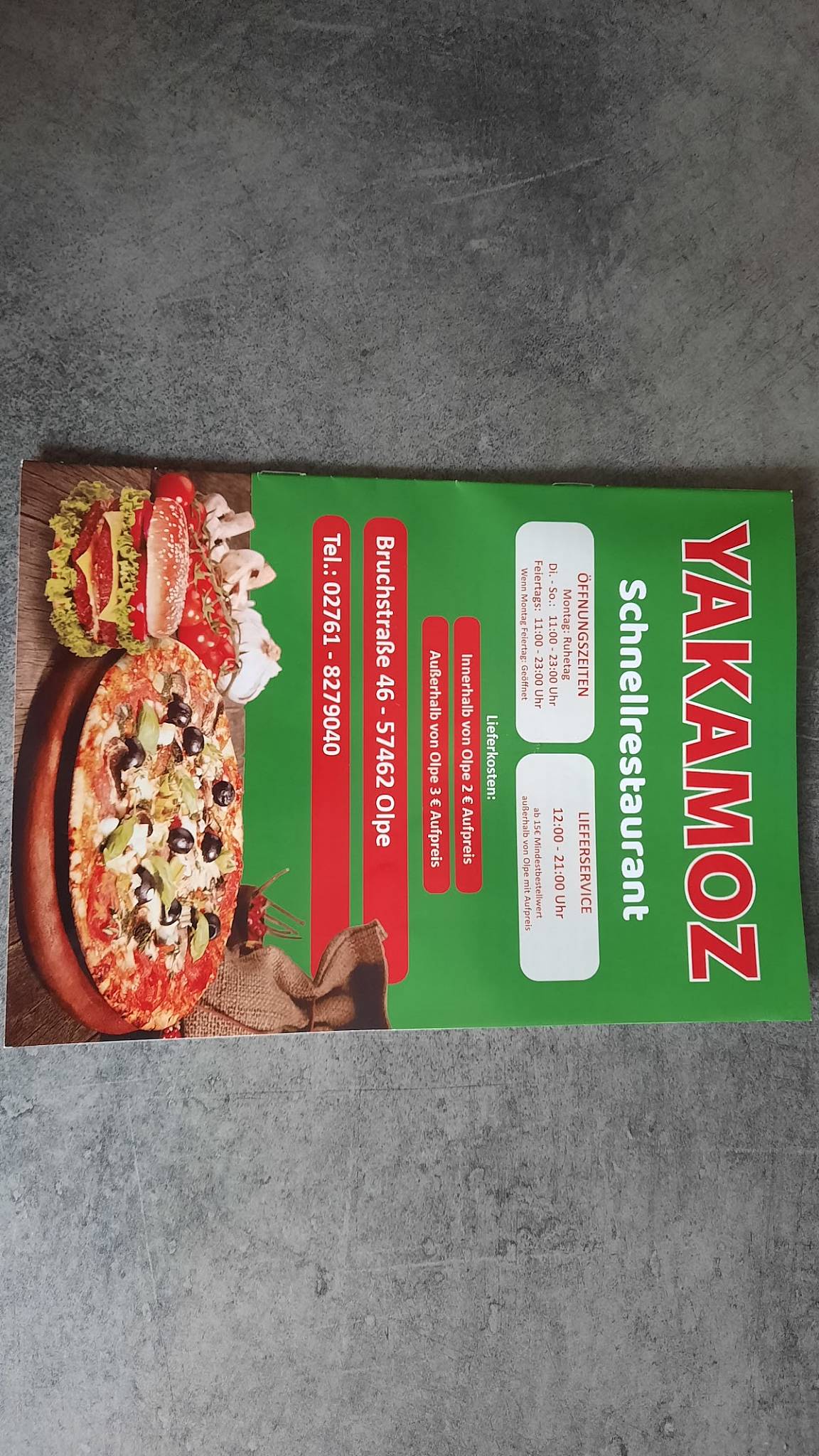 Speisekarte von Schnellrestaurant Yakamoz, Olpe