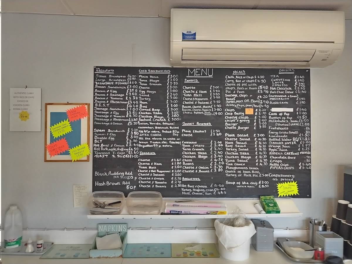 Menu at Scoffs cafe, Bingley