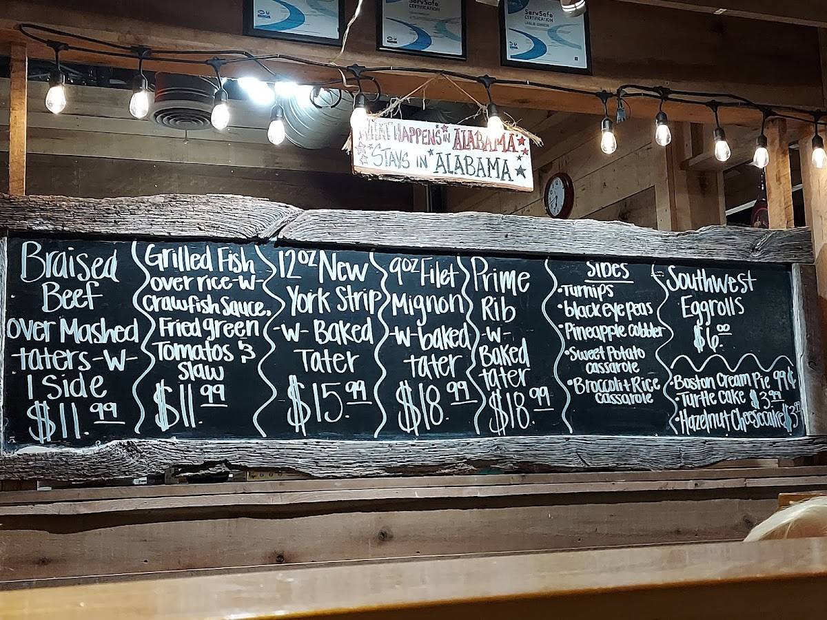 Menu at 50 Taters BBQ, Scottsboro, County Park Rd