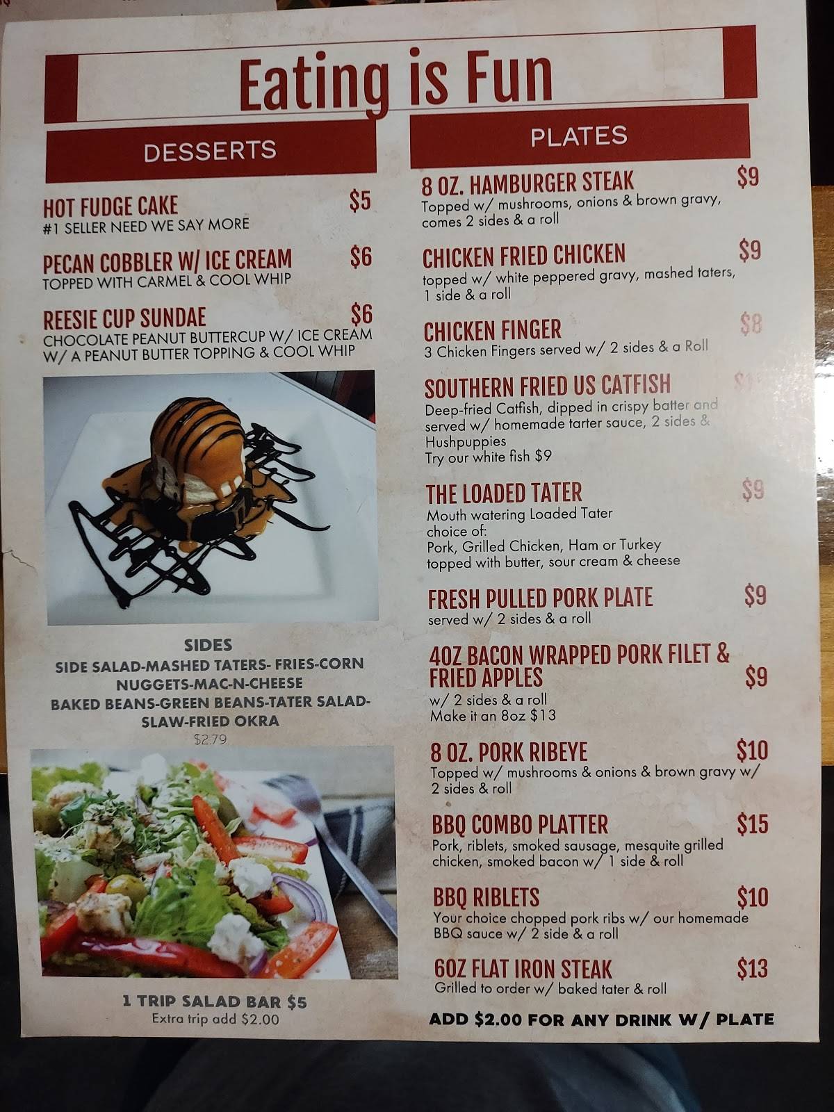 Menu at 50 Taters BBQ, Scottsboro, County Park Rd