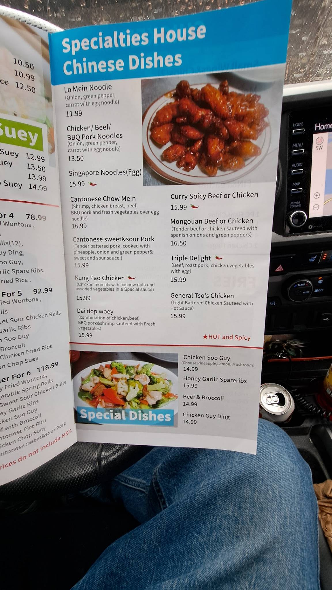 Menu at Seaside Restaurant, Conception Bay South