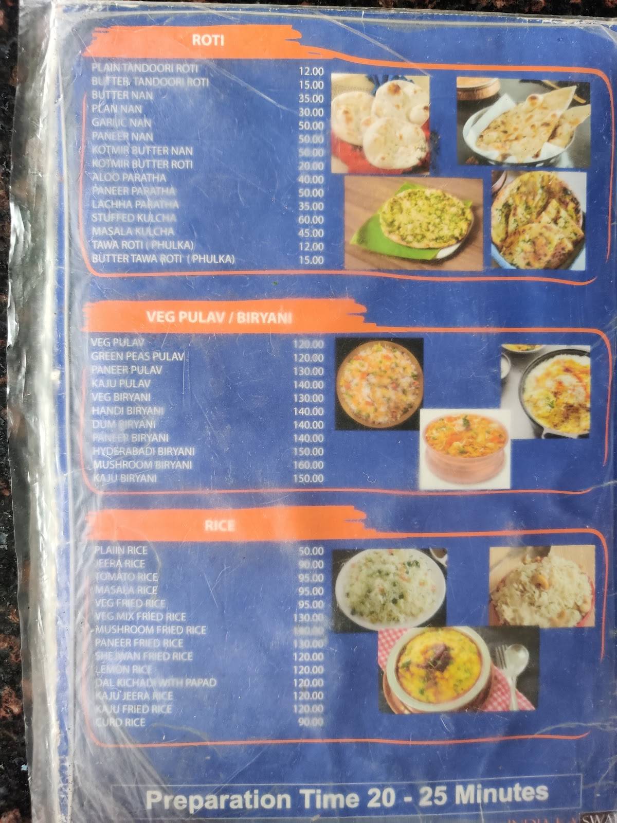 Menu at Krishna veg Dhaba, Secunderabad