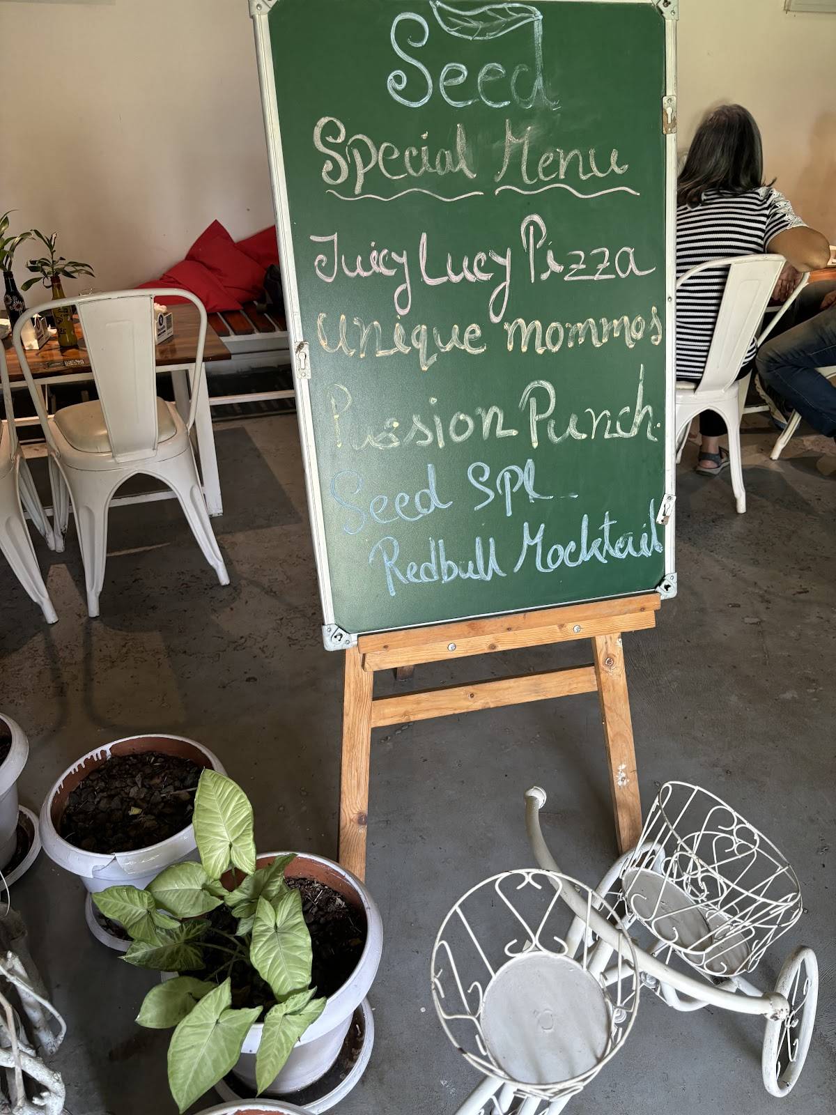 Menu at Seed Cafe, Srirangapatna