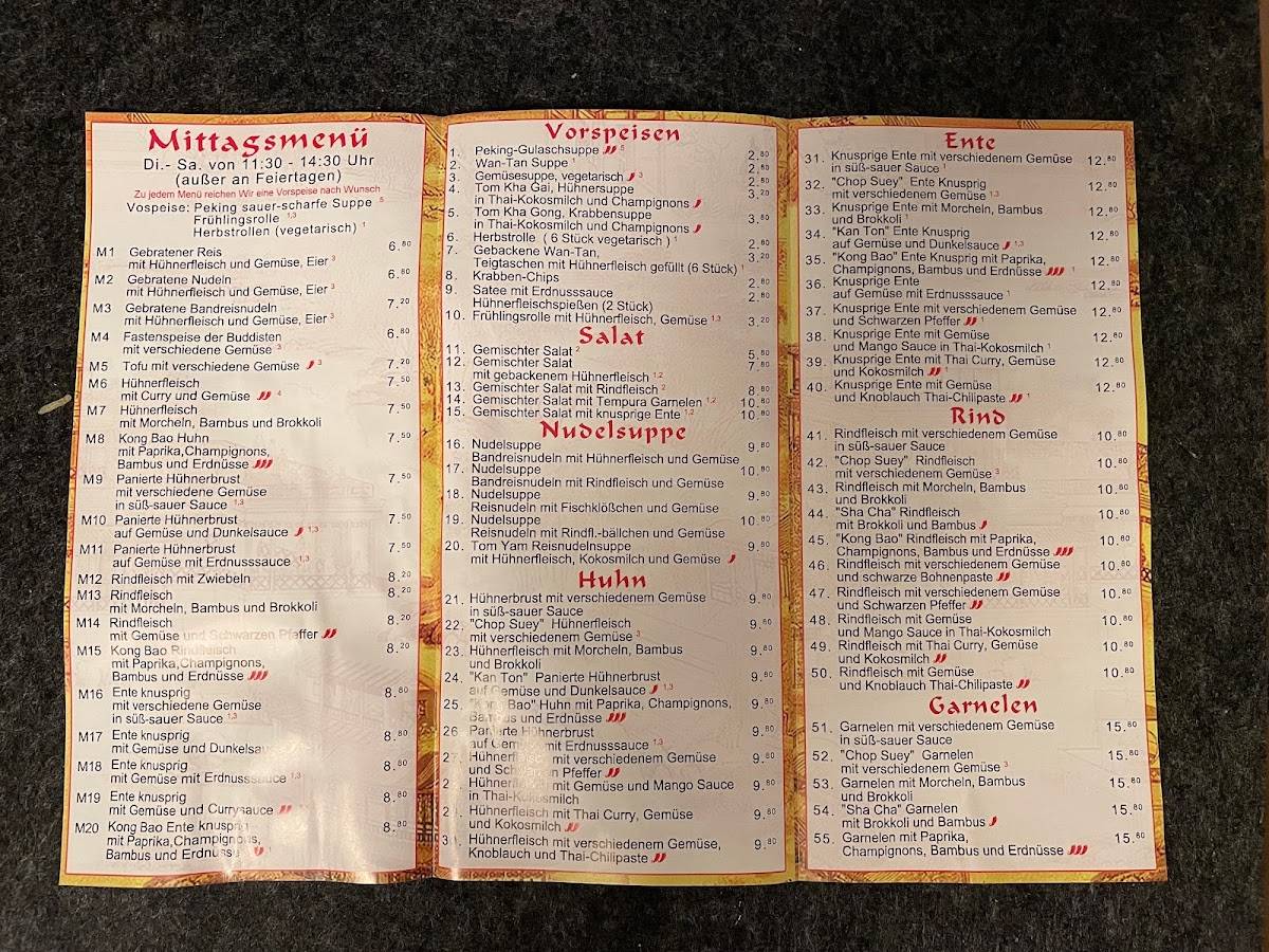 Speisekarte von Han Thai restaurant, Seeheim-Jugenheim