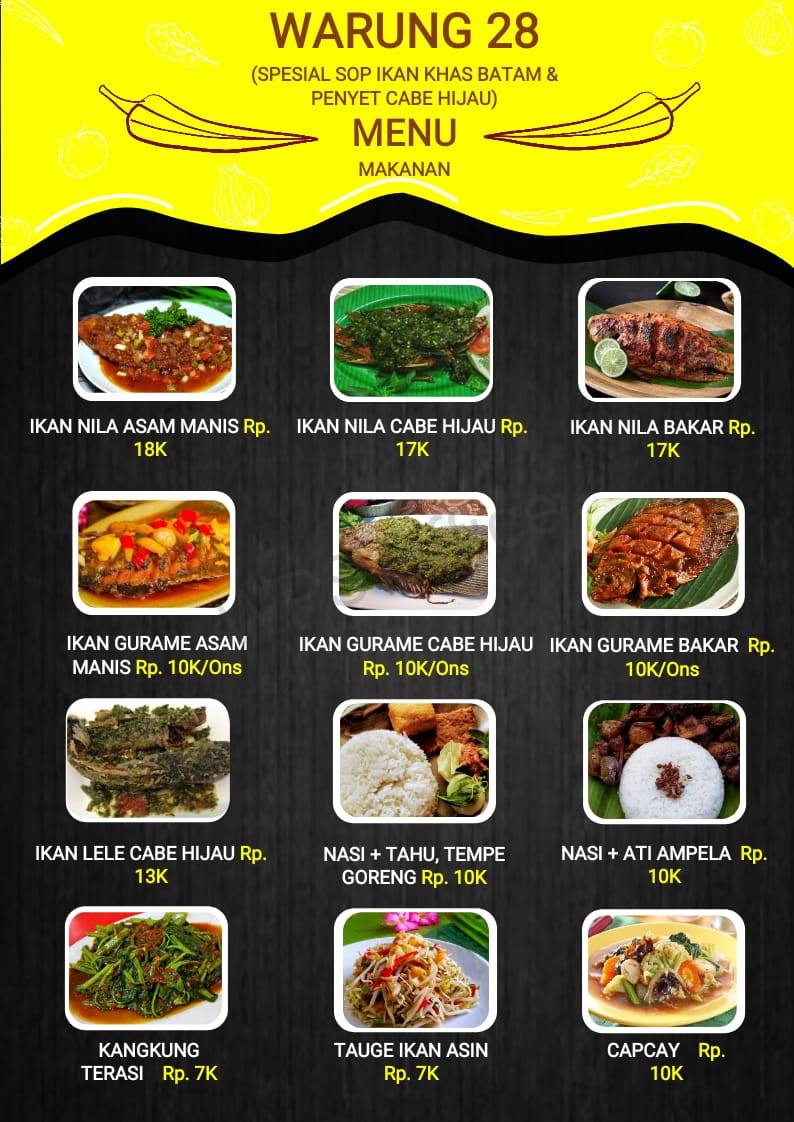 Menu at Sop Ikan Khas Batam, Semarang restaurant, Semarang