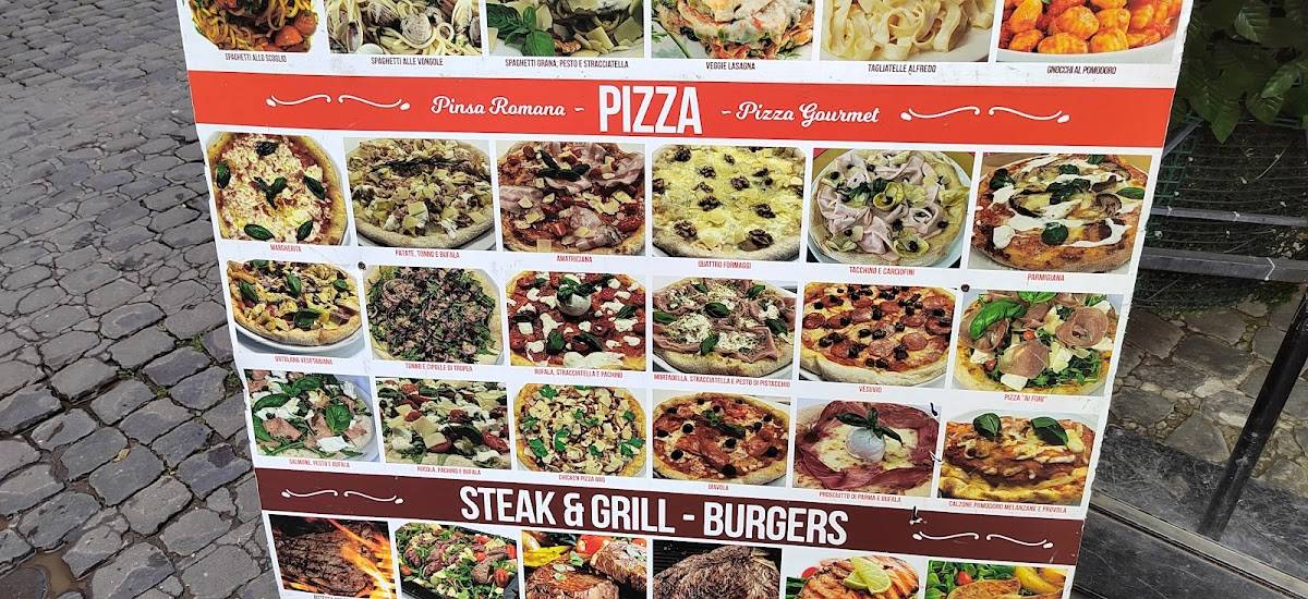 Menu at Shamrock pub & bar, Rome, Via del Colosseo