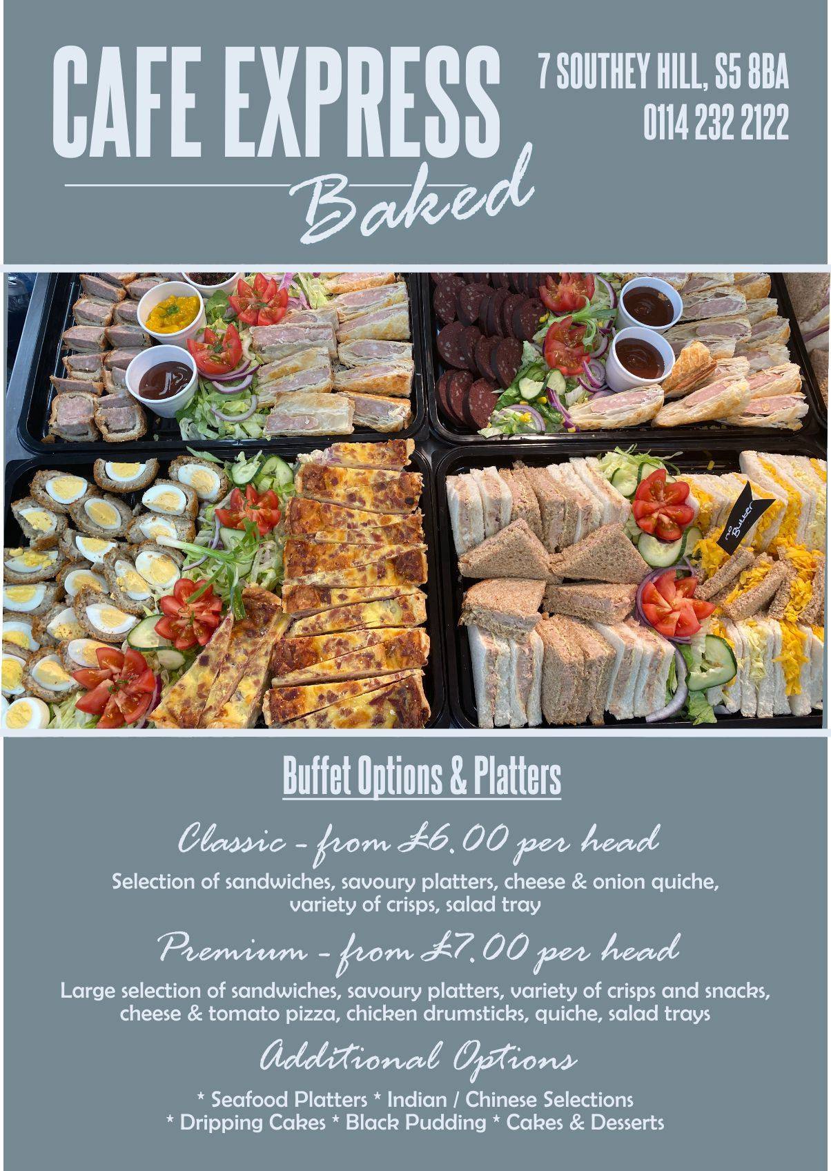 Menu at Cafe Express, Sheffield, 7 Southey Hill