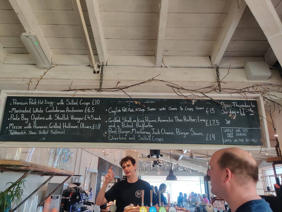 Menu at Shell Bay Seafood Restaurant, England