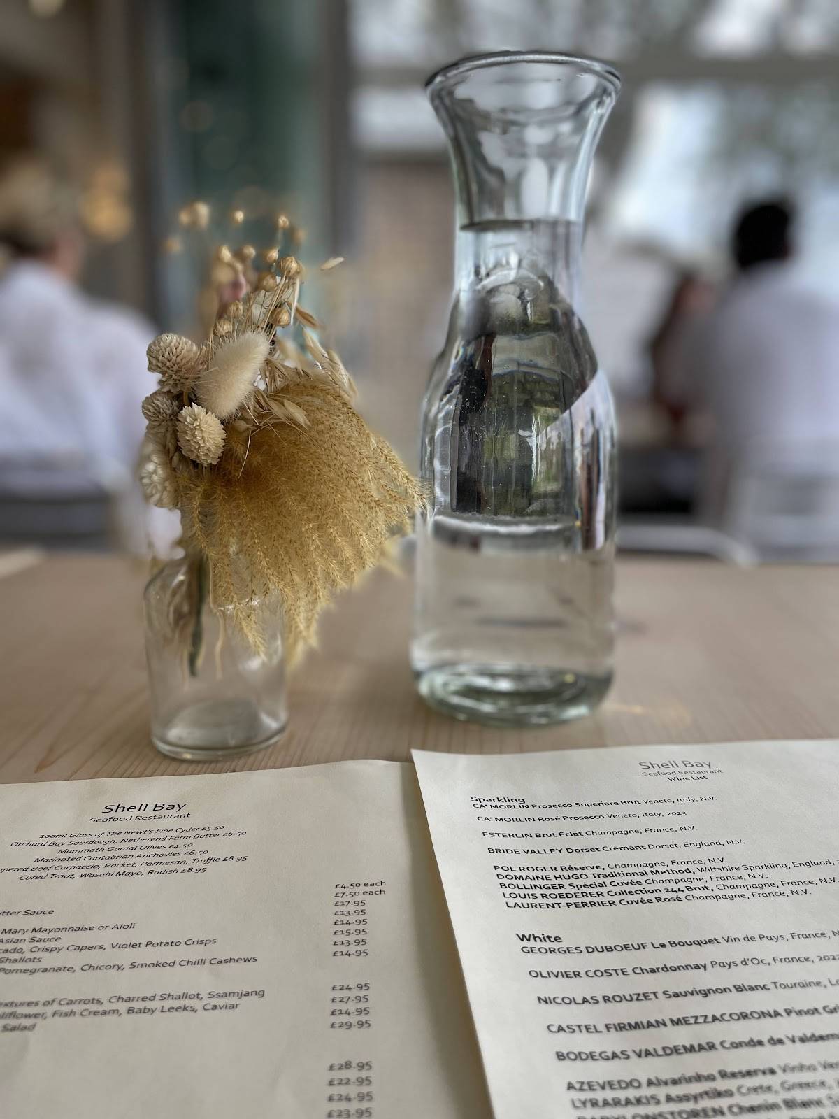Menu at Shell Bay Seafood Restaurant, England