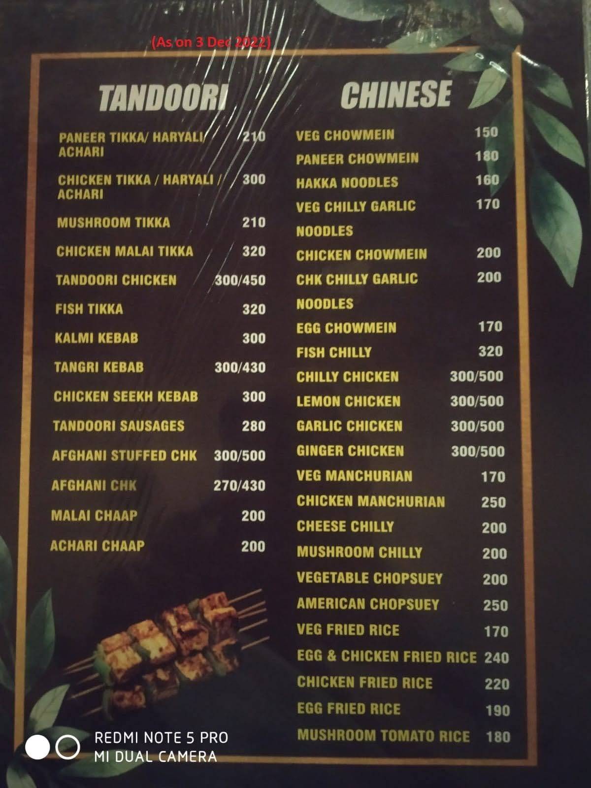 Menu at Shelly Restaurant Parwanoo, Parwanoo
