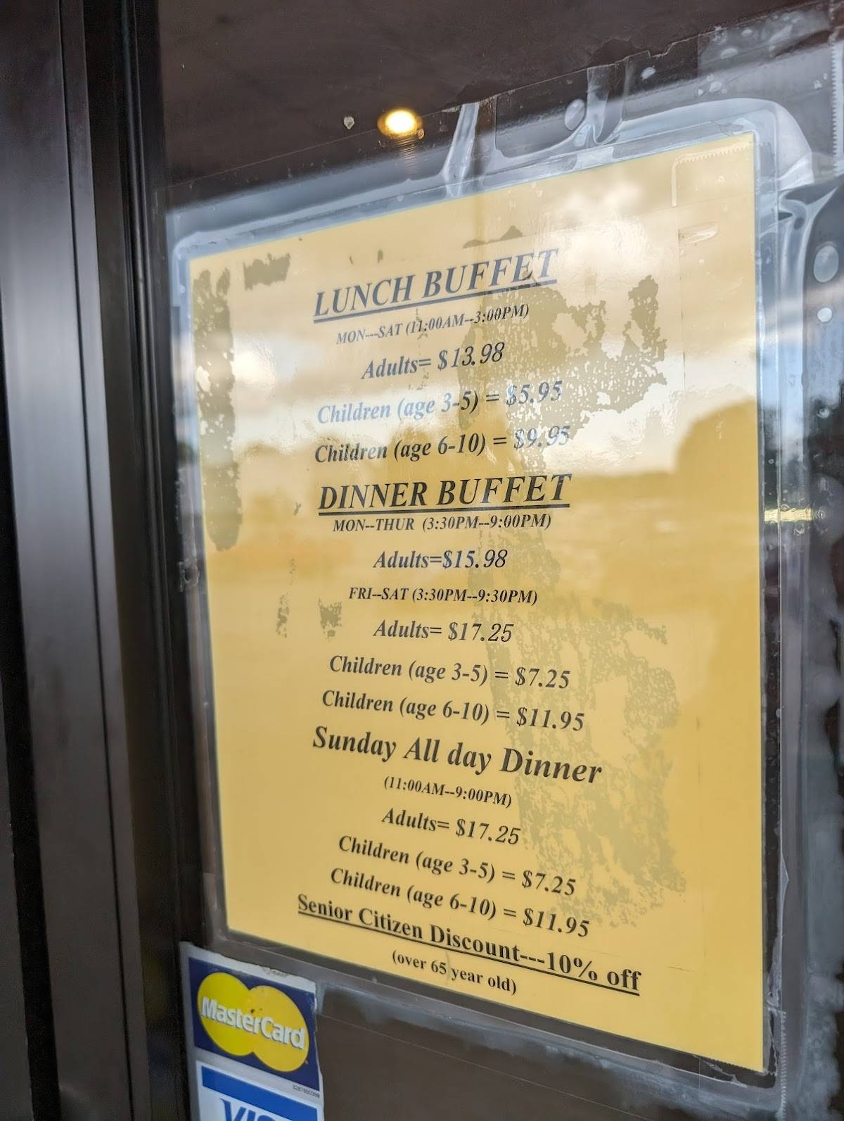 Menu at Shogun Buffet Hibachi Grill & Sushi restaurant, Asheville
