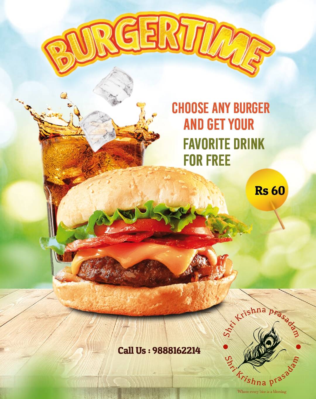Menu at Shri Krishna prasadam, Gharuan