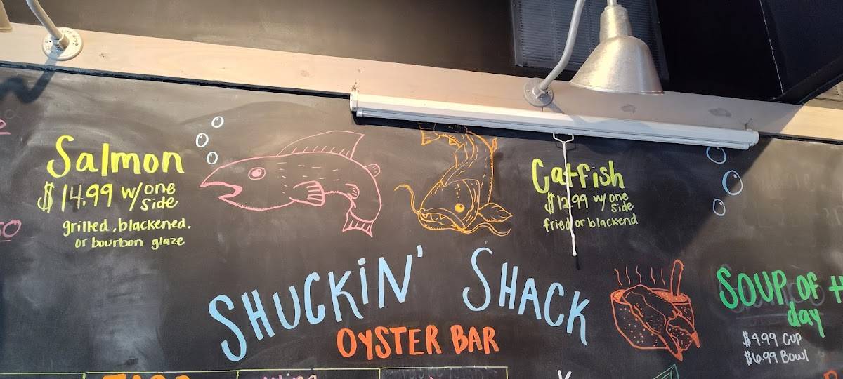 Menu at Shuckin' Shack Oyster Bar, Rocky Mount