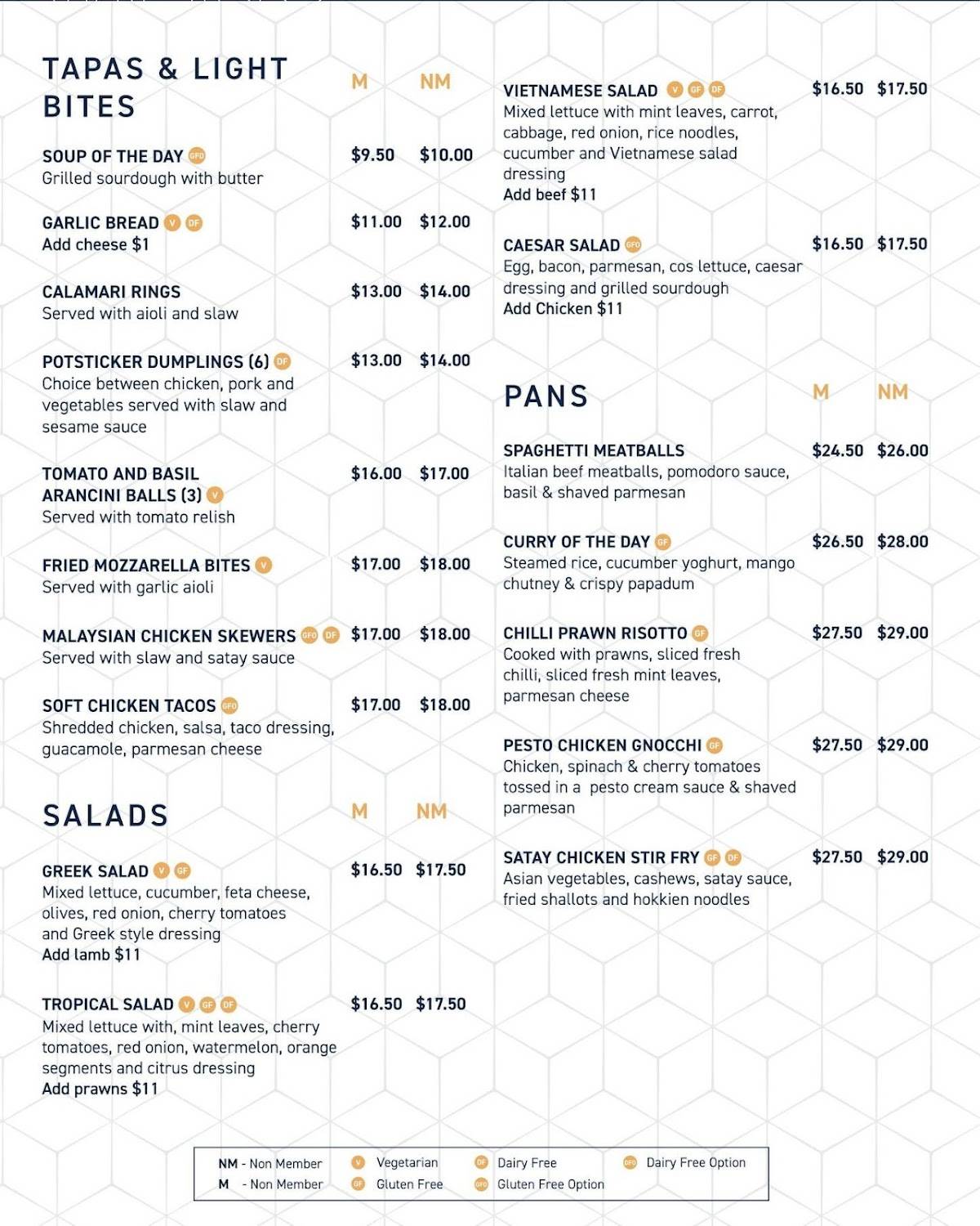 Menu at Silks Cranbourne restaurant, Cranbourne