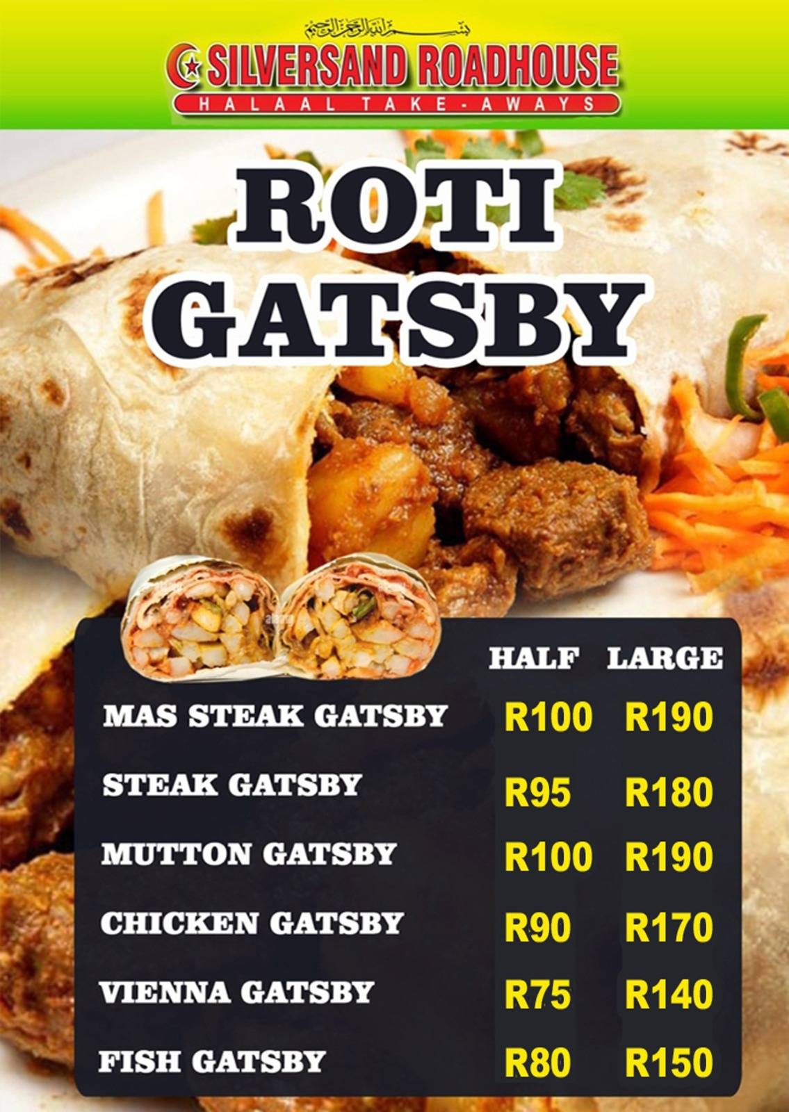 Menu at Silversands roadhouse (Morganstar) restaurant, Cape Town