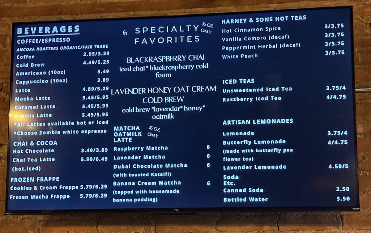 Menu at Simply Cafe, Prairie du Chien