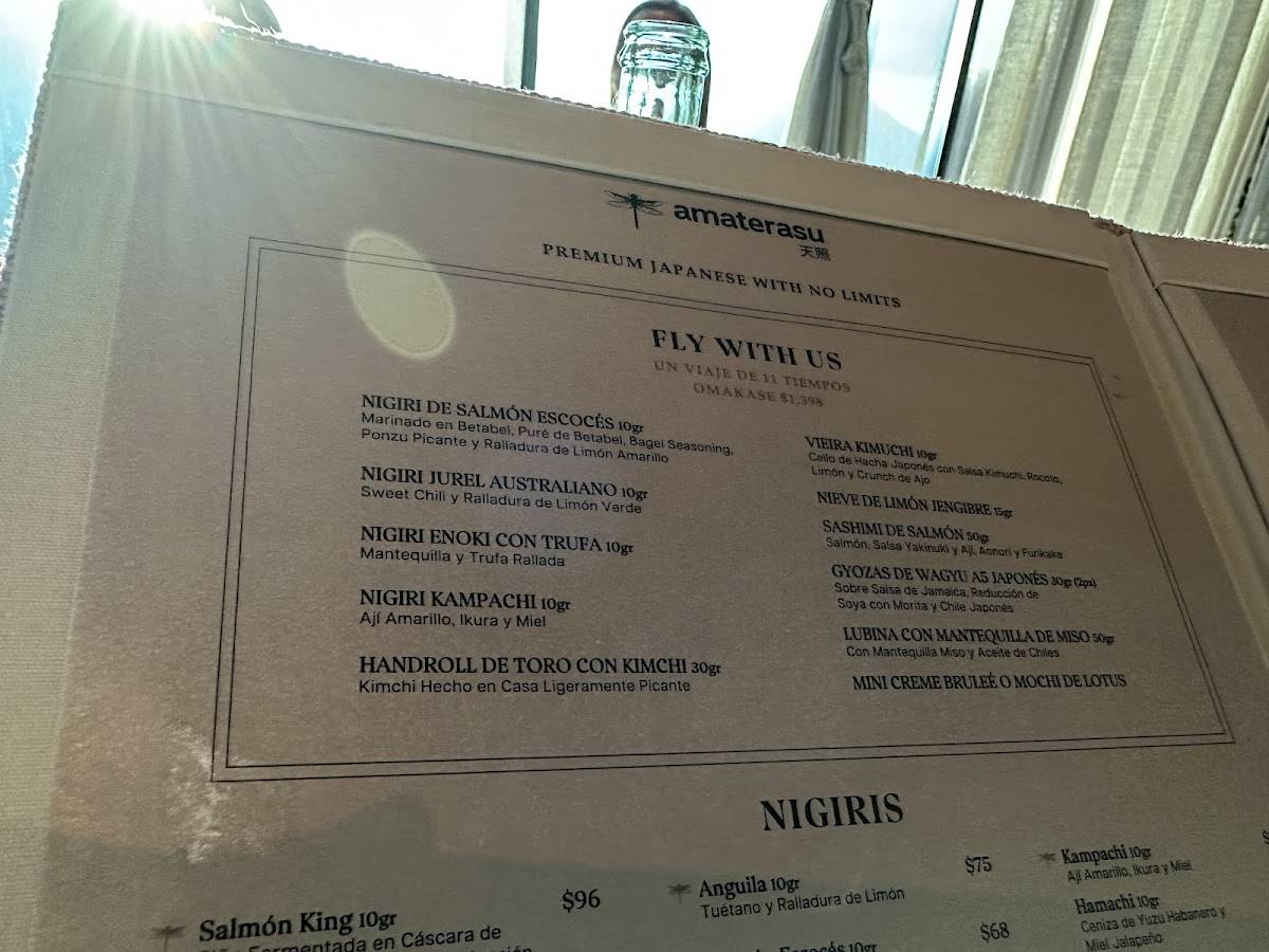 Menu at Sky Bar Monterrey, Monterrey