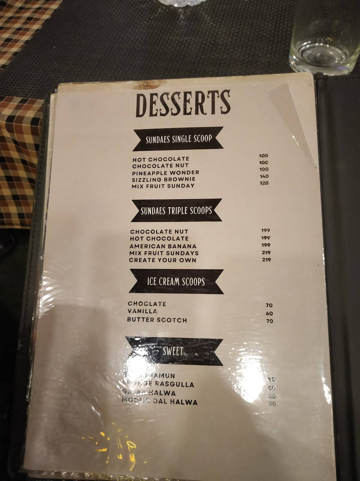 Menu at Sky Cafe, Modinagar