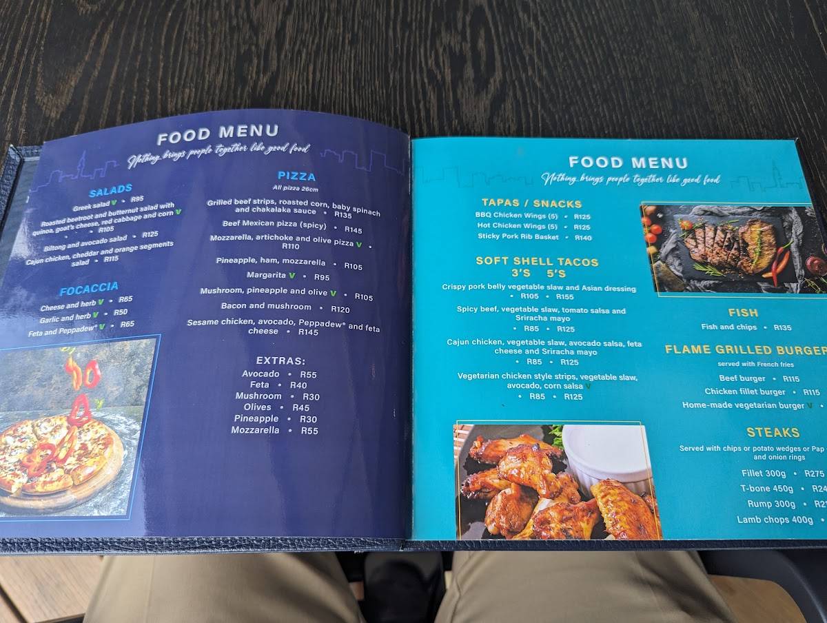 Menu at Skyline Rooftop Restaurant, Bar and Lounge, Pretoria