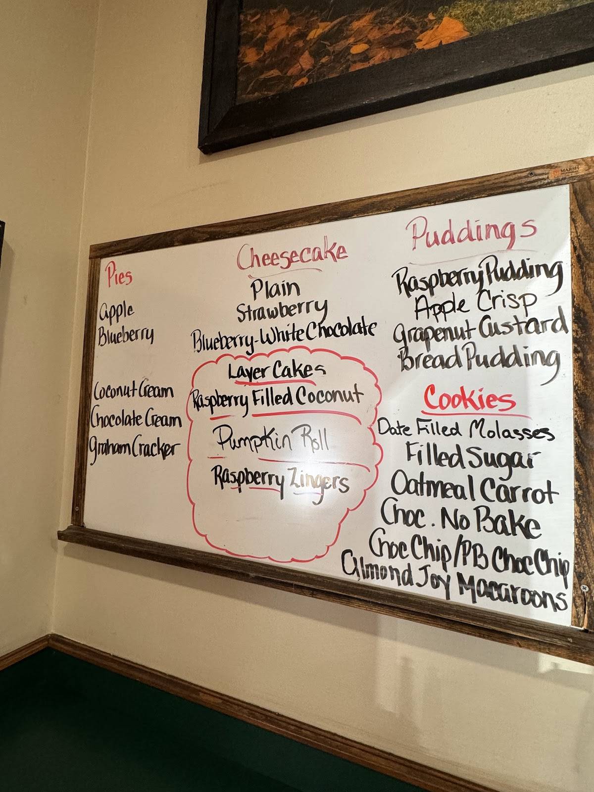 Menu at The Brookside Inn restaurant, Smyrna