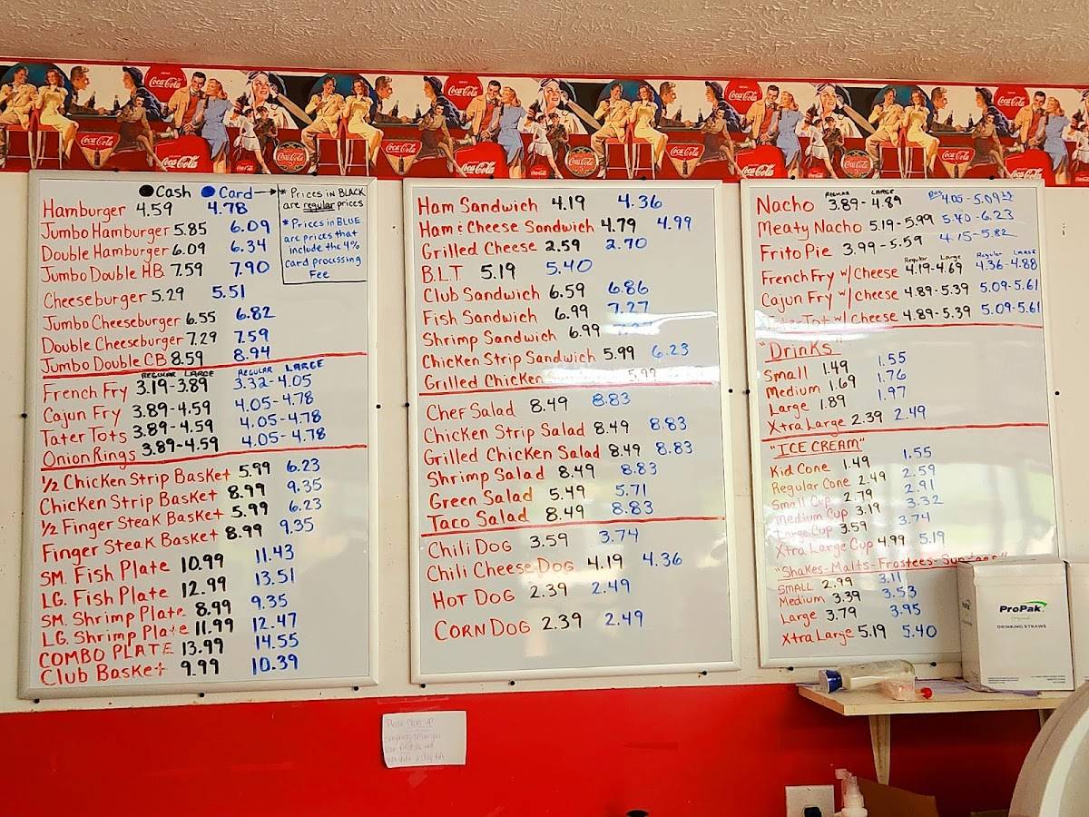 Menu at Snack Shack fast food, Sicily Island