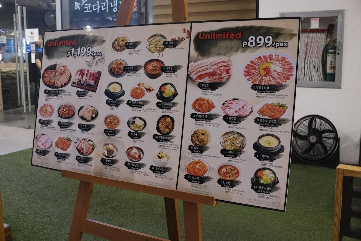 Menu at Soga Miga Korean Restaurant, Muntinlupa, C28V+74P