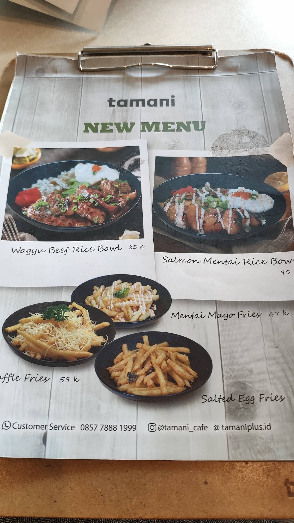 Menu at Tamani Kafe cafe, Depok, Jl. Cinere Raya No.12A