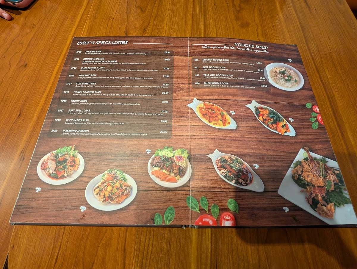 Menu at Spice Me Thai Cuisine restaurant, Half Moon Bay