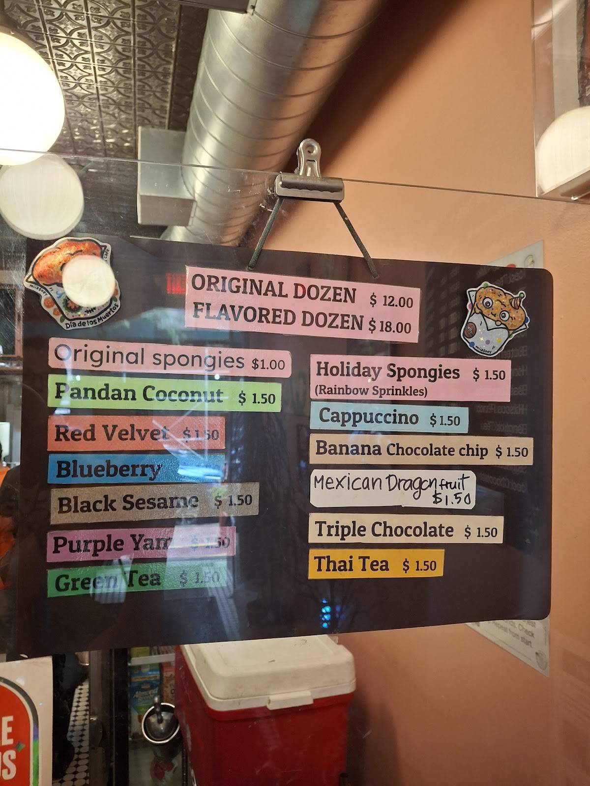 Menu at Spongies Cafe, New York City