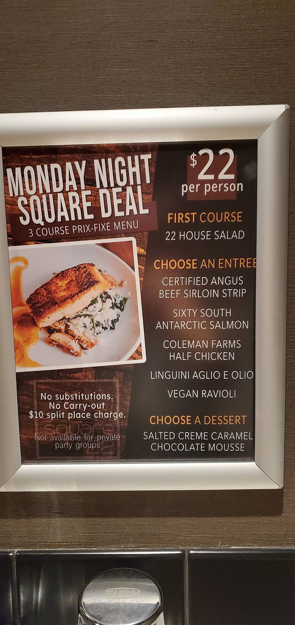Menu at Square 22 Restaurant and Bar, Strongsville