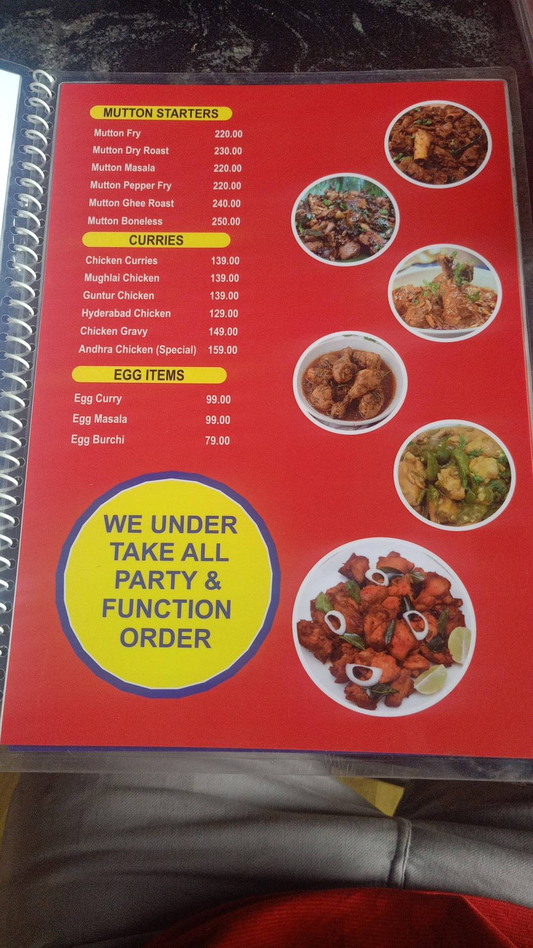 Menu at Sri vinayaka Andra, Bengaluru, 47/3A