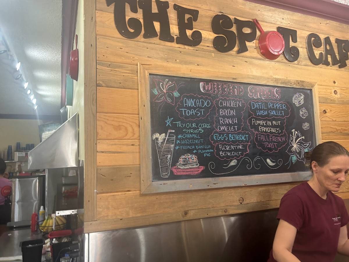 Menu at The Spot Cafe, St. Augustine, US-1