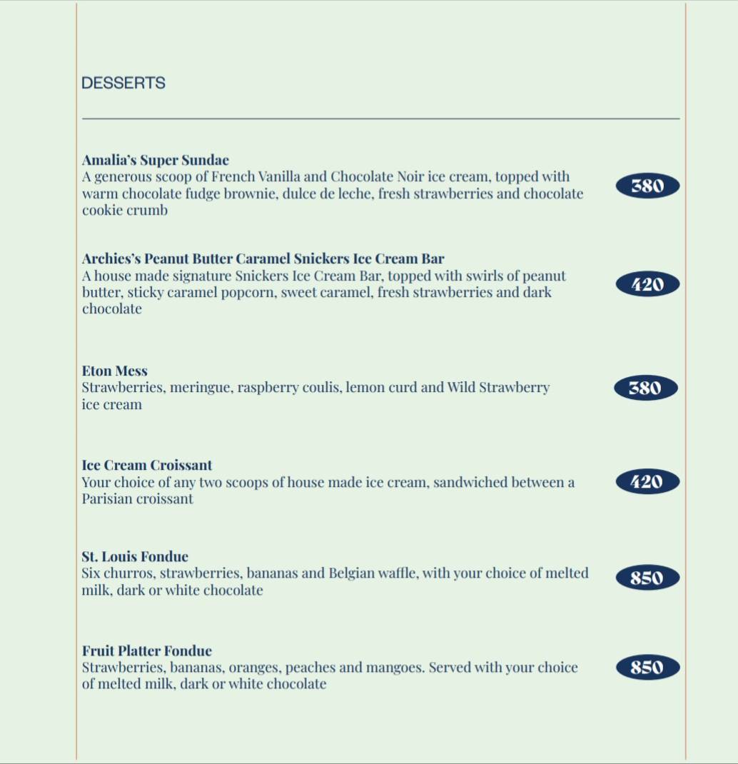 Menu at St. Louis restaurant, Taguig, Unit 104-A