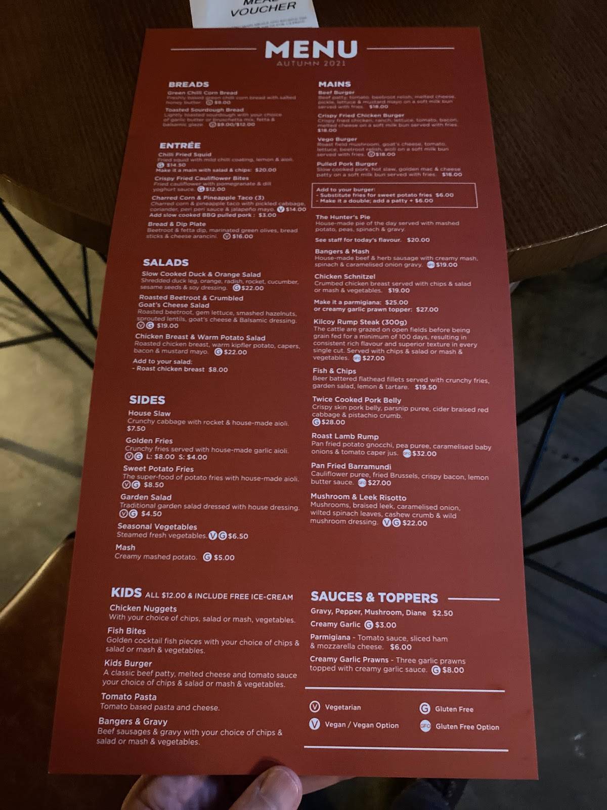 Menu at Stag & Hunter Hotel pub & bar, Mayfield
