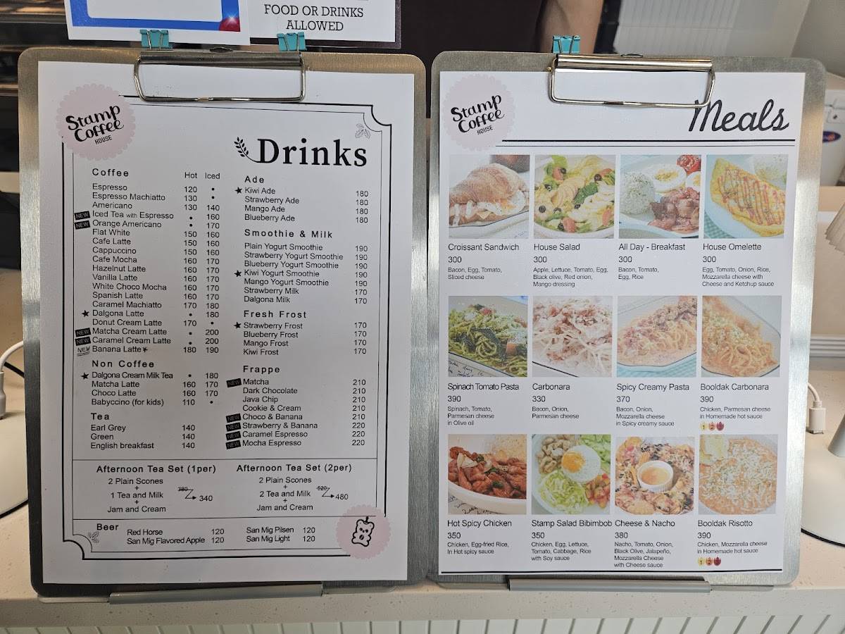 Menu at Stamp Coffee House, Cebu City