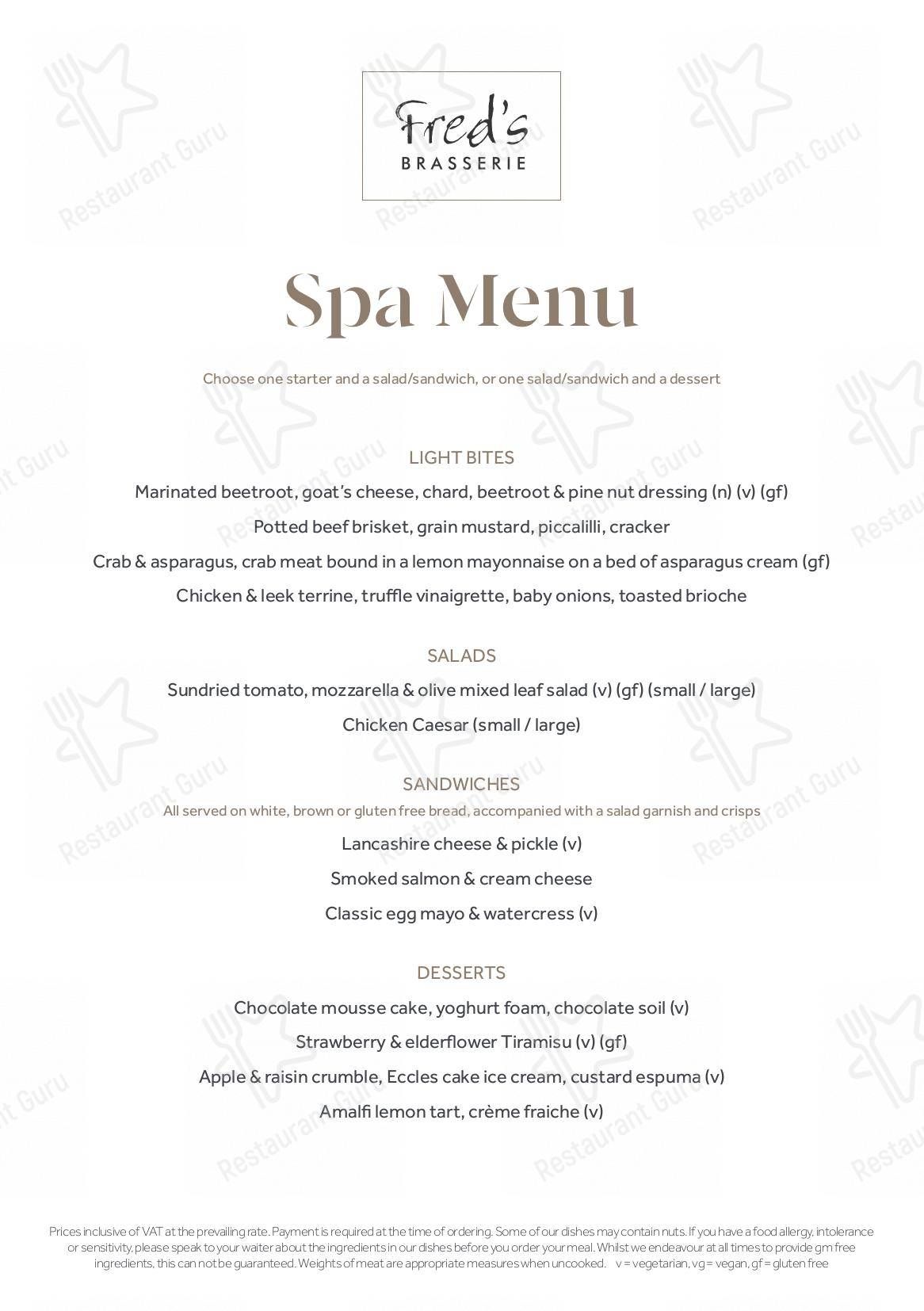 Menu at Stanley House Hotel & Spa restaurant, Blackburn