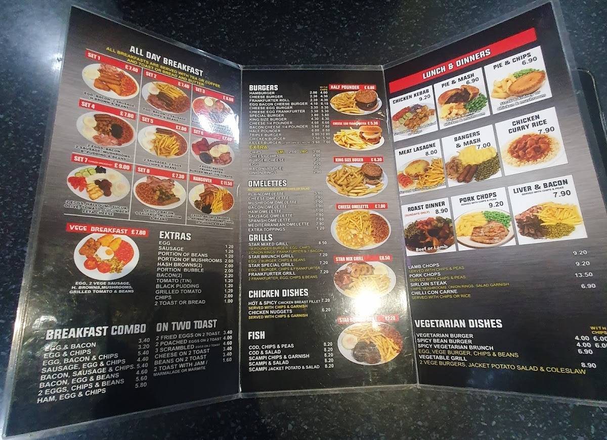 Menu at Starburgers Erith fast food, Erith, 6 Cross St