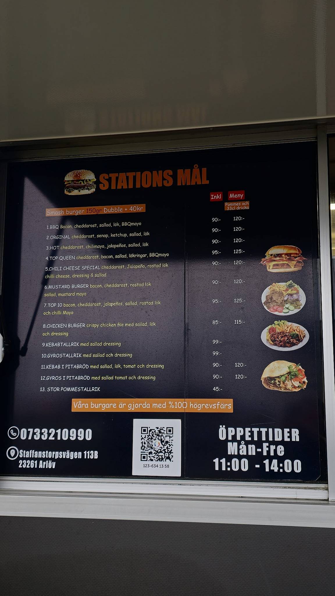 Menu at Stations Mål restaurant, Arlöv