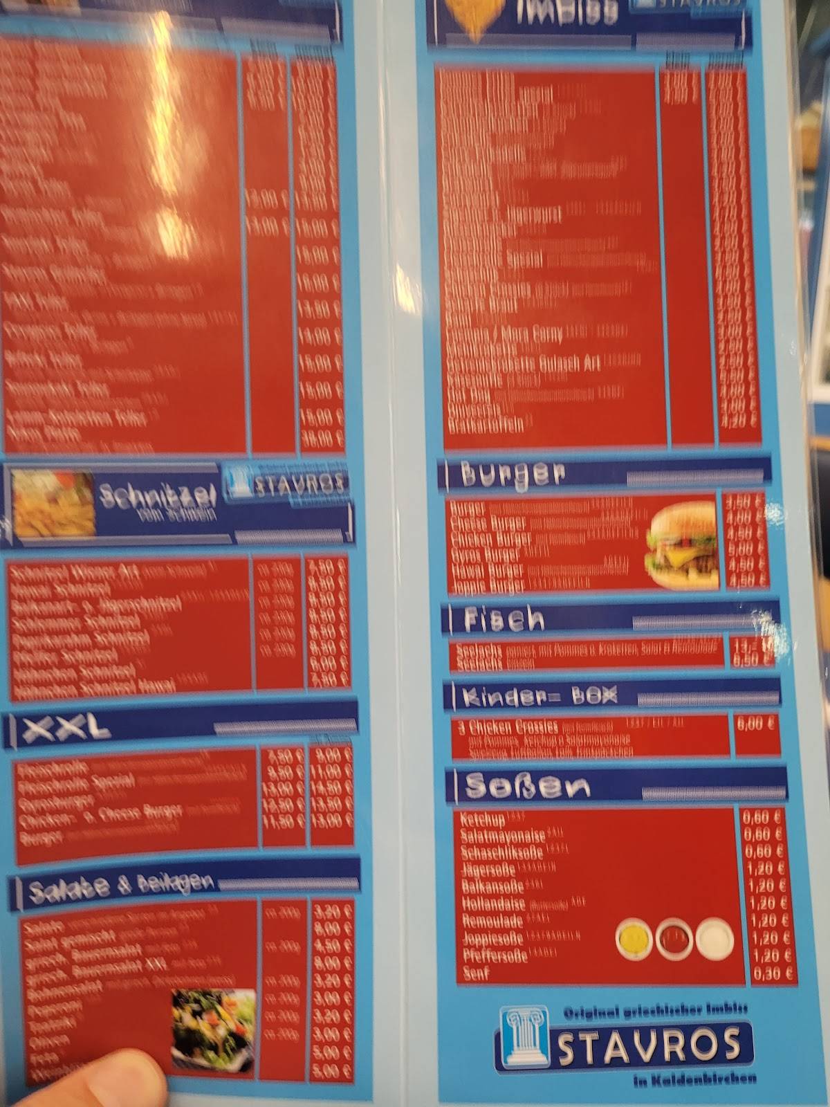 Speisekarte von Stavros Imbiss Kaldenkirchen restaurant, Nettetal ...