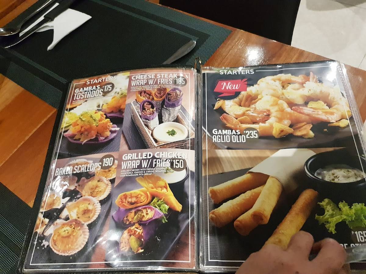 Menu at Angus Dan's steakhouse, Cebu City