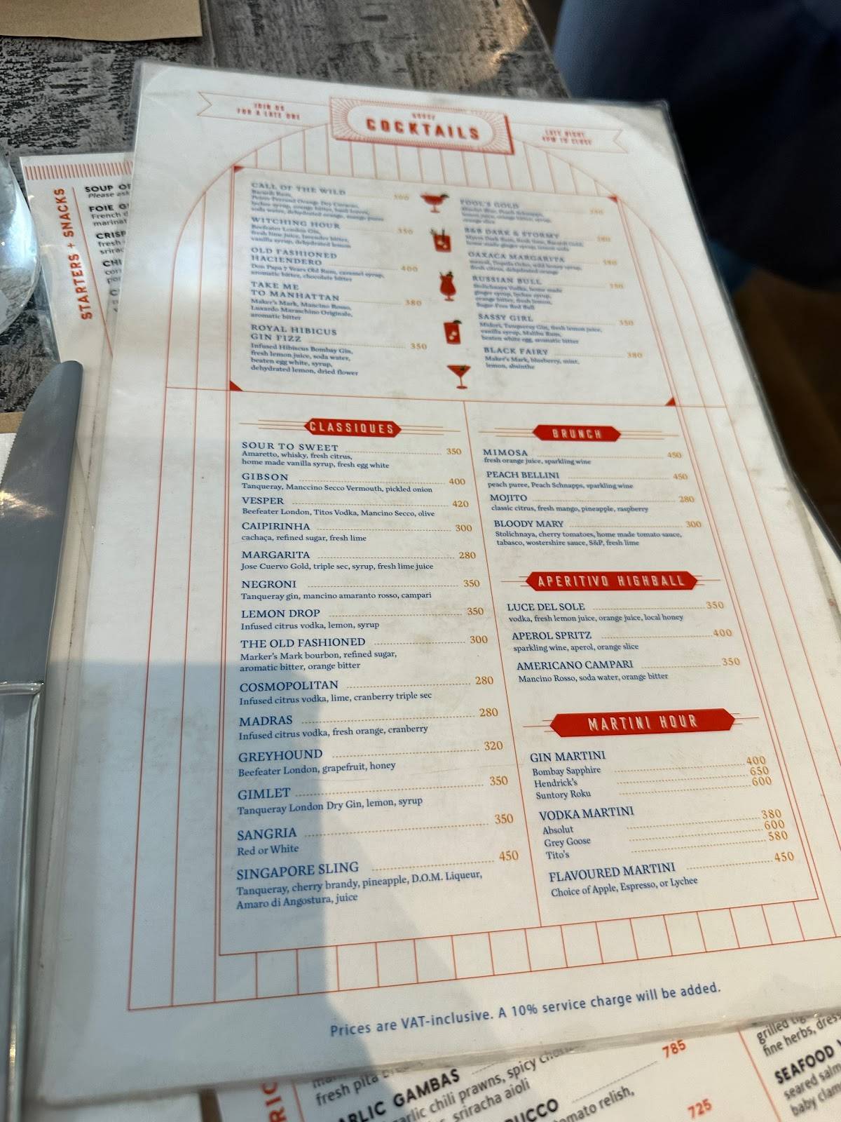Menu at Bondi&Bourke steakhouse, Makati, Cattleya Condominium