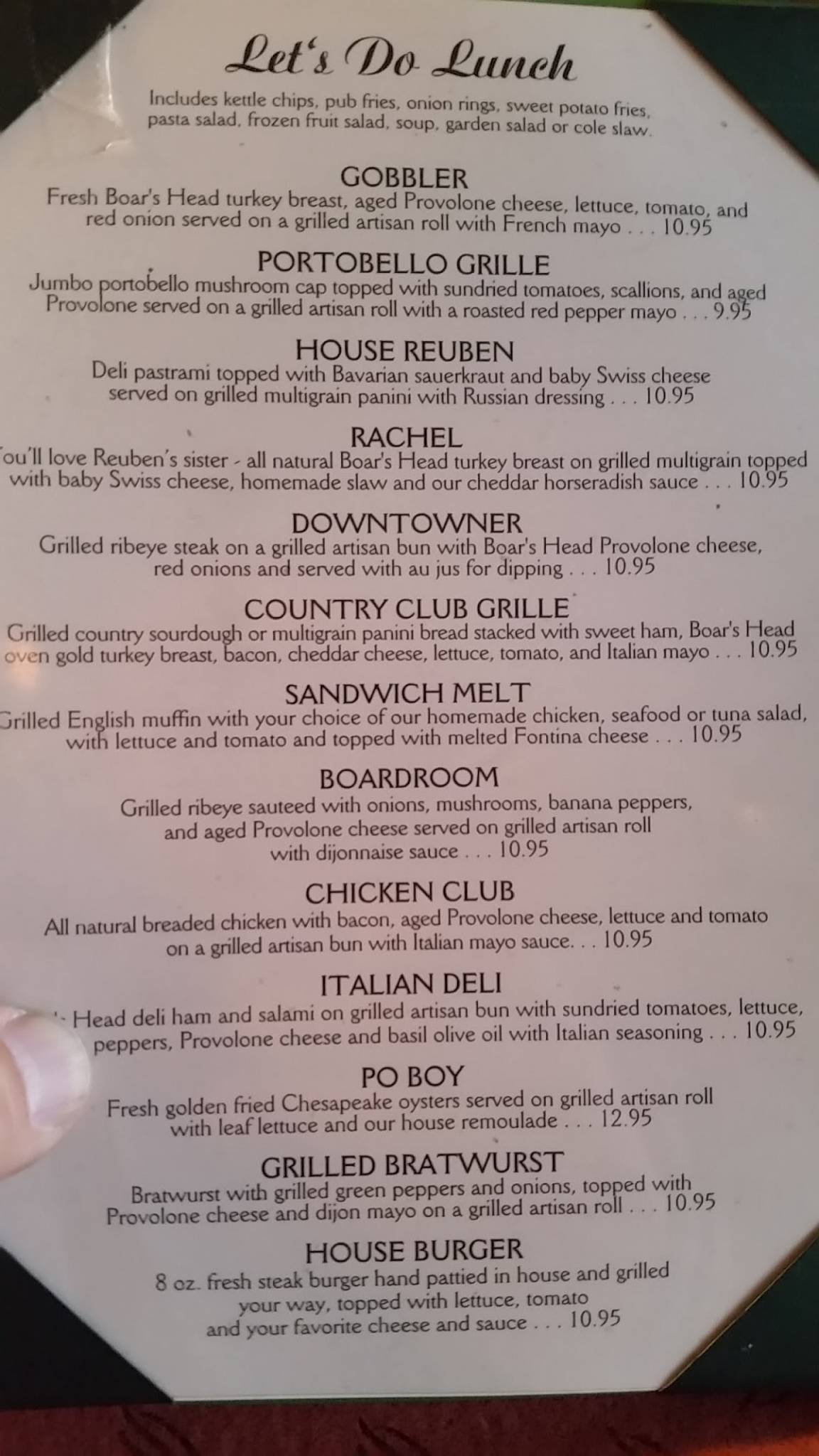 Menu at Food & Friends steakhouse, Lewisburg, 878 Washington St