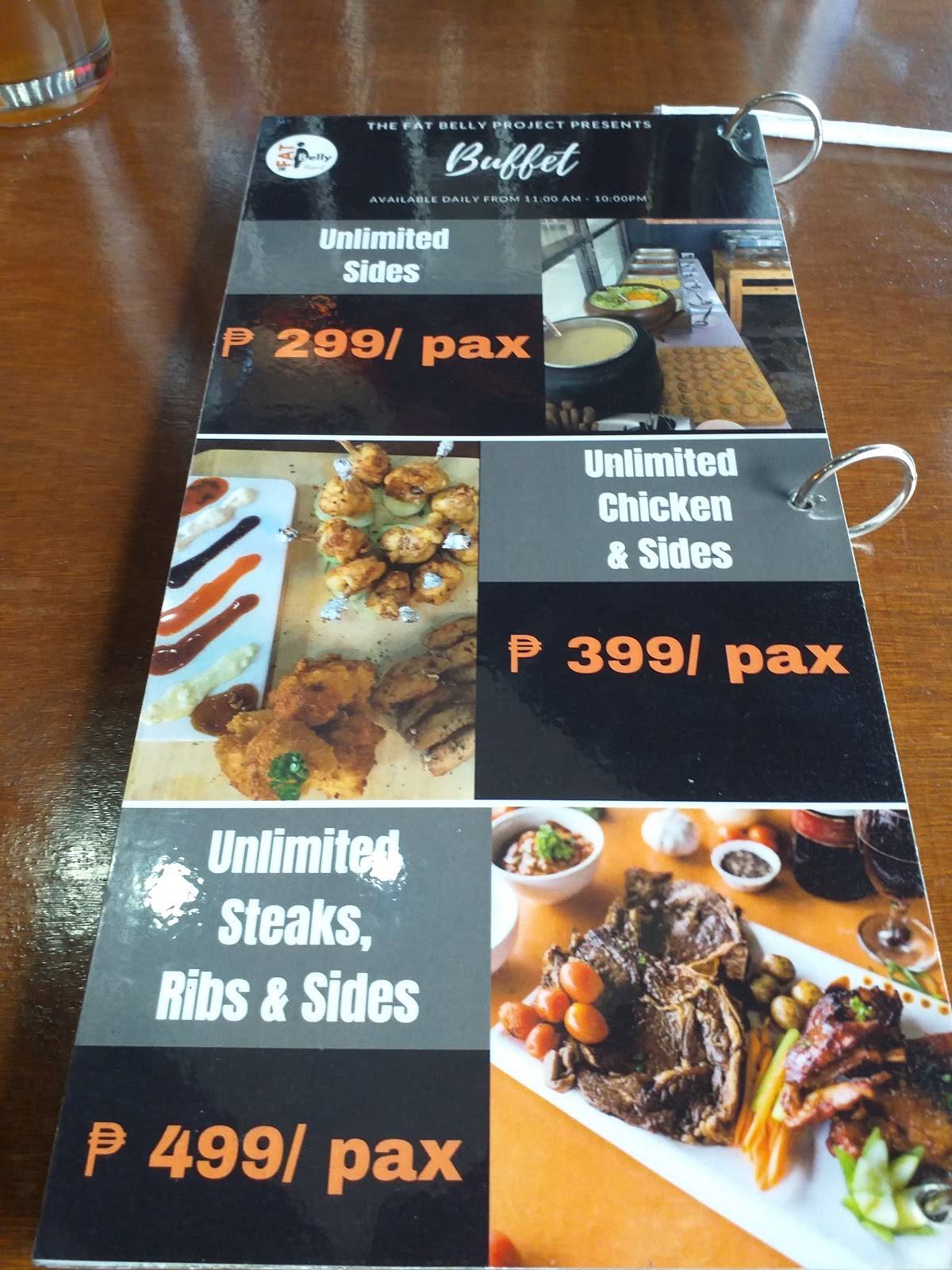 Carta de parrilla The Fat Belly Project, Baguio, Theresa