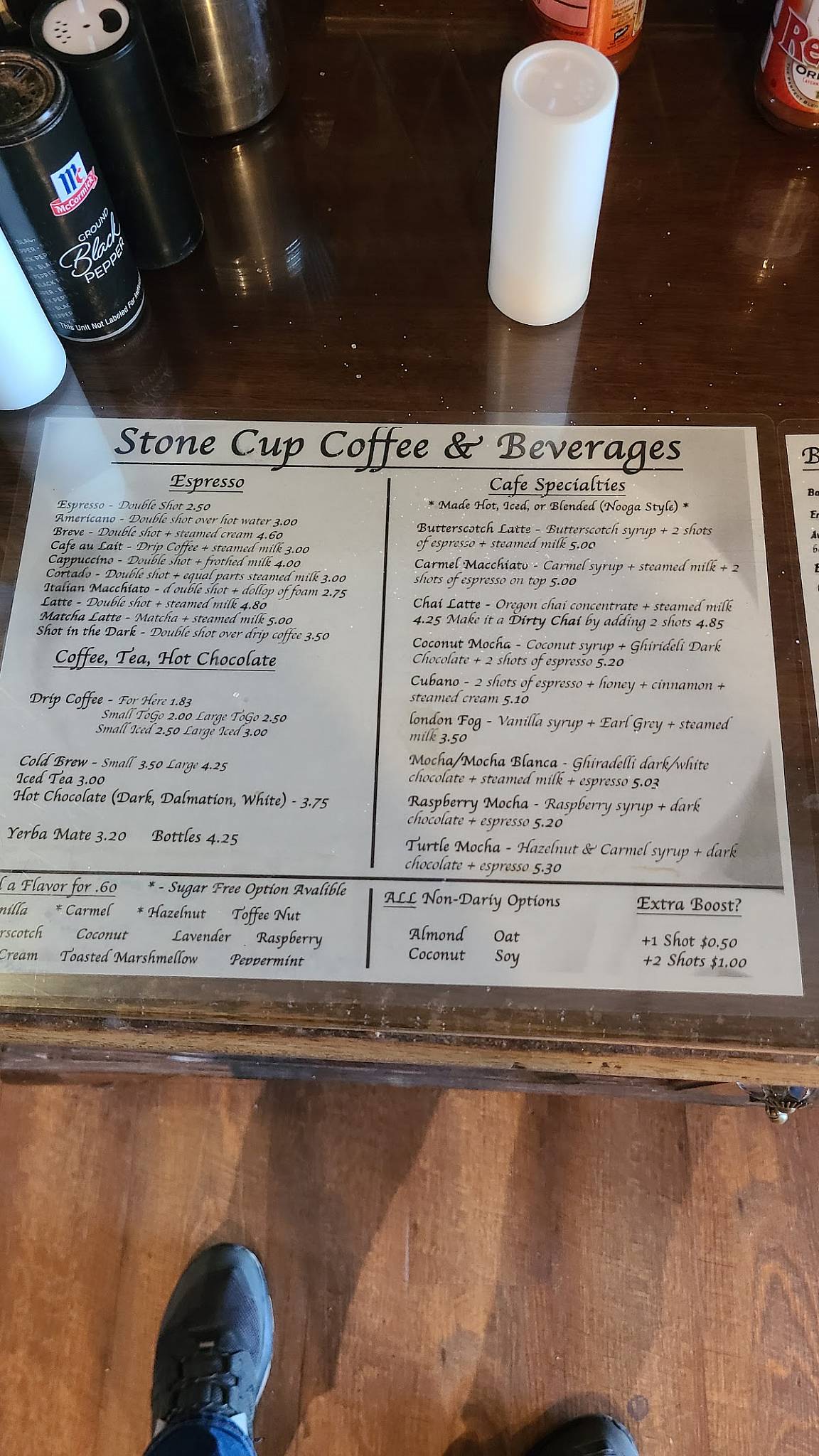 Menu at Stone Cup Cafe, Chattanooga, 208 Frazier Ave