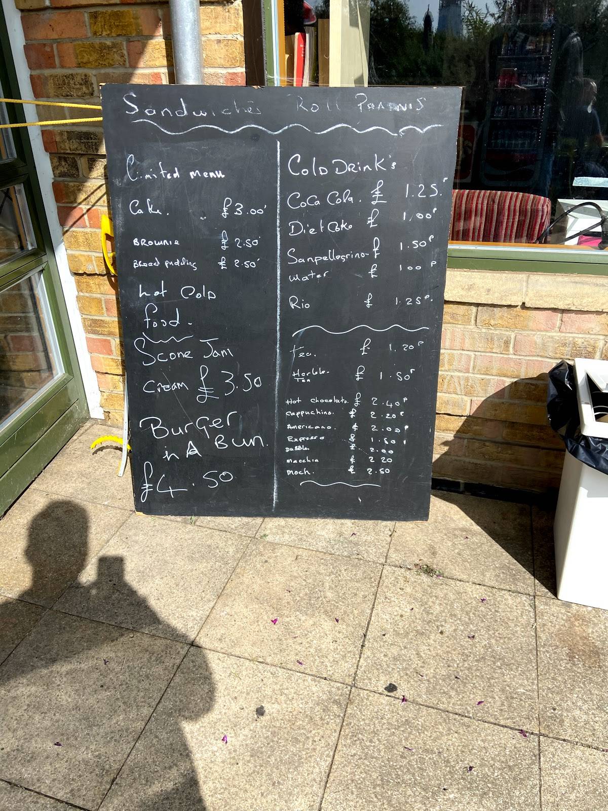 Menu at Stonebridge Lock Waterside Cafe, London
