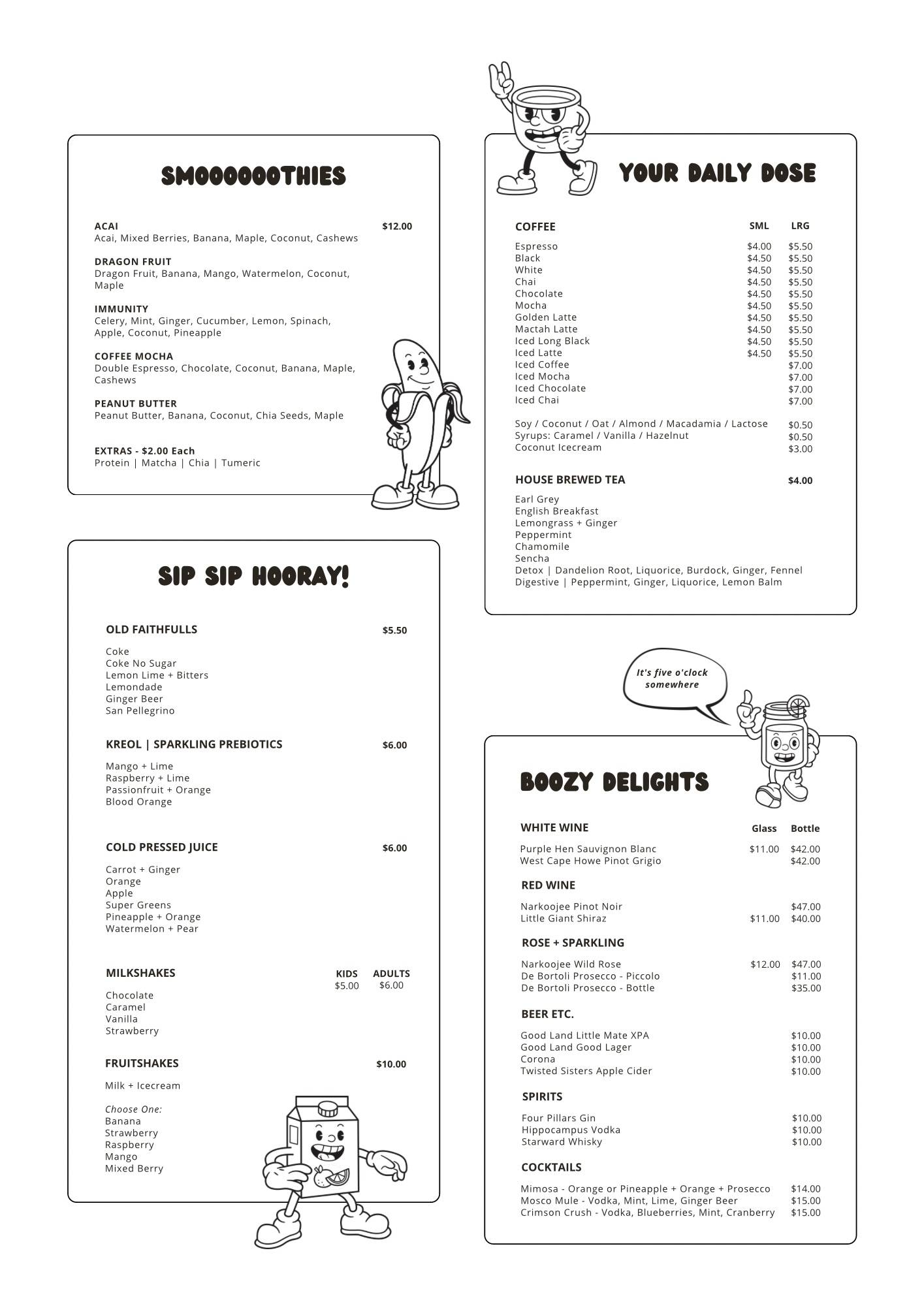 Menu at Store Sixty One - Traralgon Cafe, Traralgon