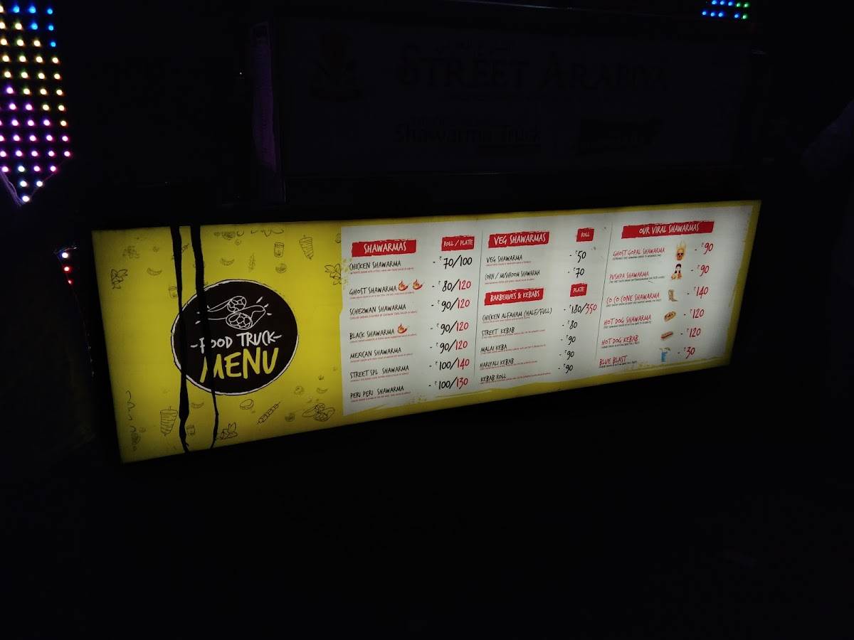 Menu at Street Arabiya Ramanathapuram, Coimbatore, X2W6+WJX