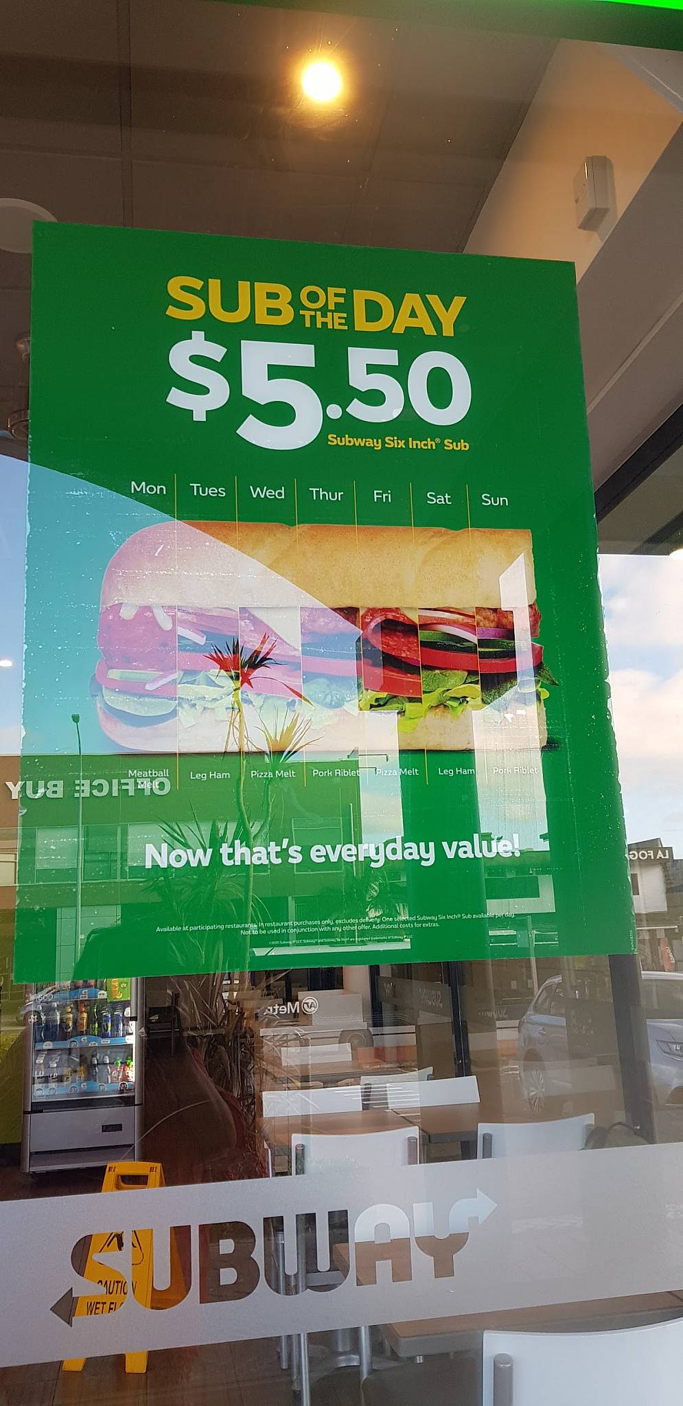 Menu at Subway fast food, Auckland, Shop 26/691 Manukau Rd