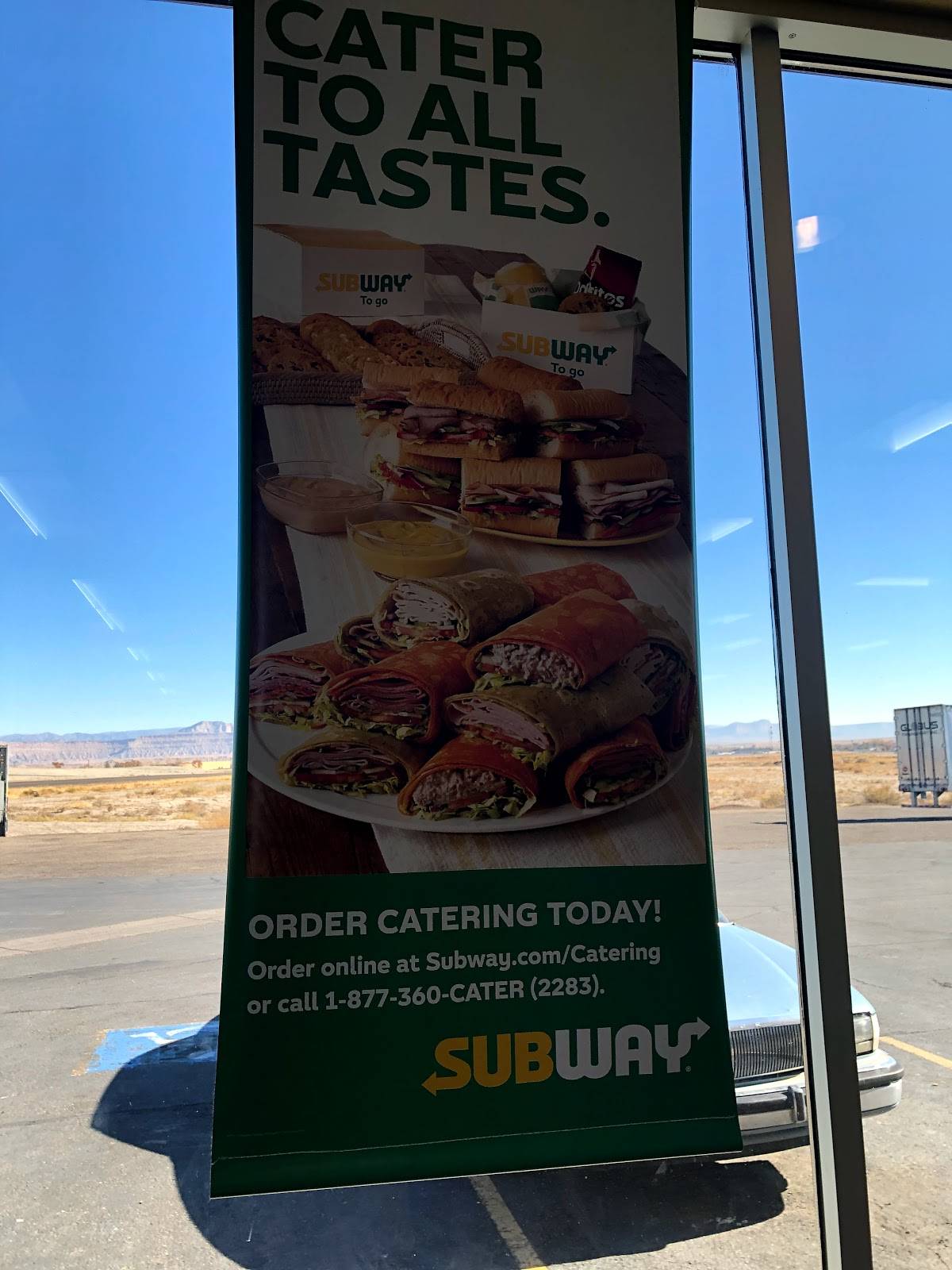 Menu at Subway fast food, Green River